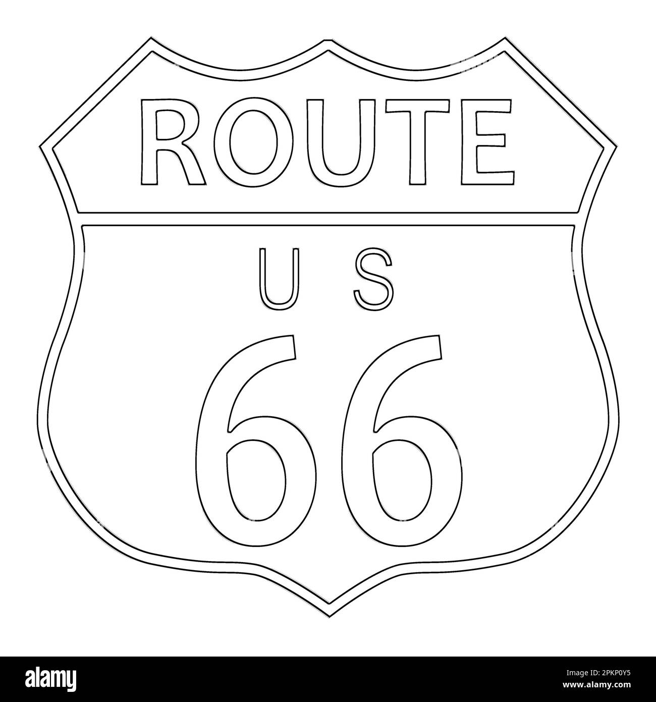 Le panneau de signalisation routière de la route 66 est en noir sur ...