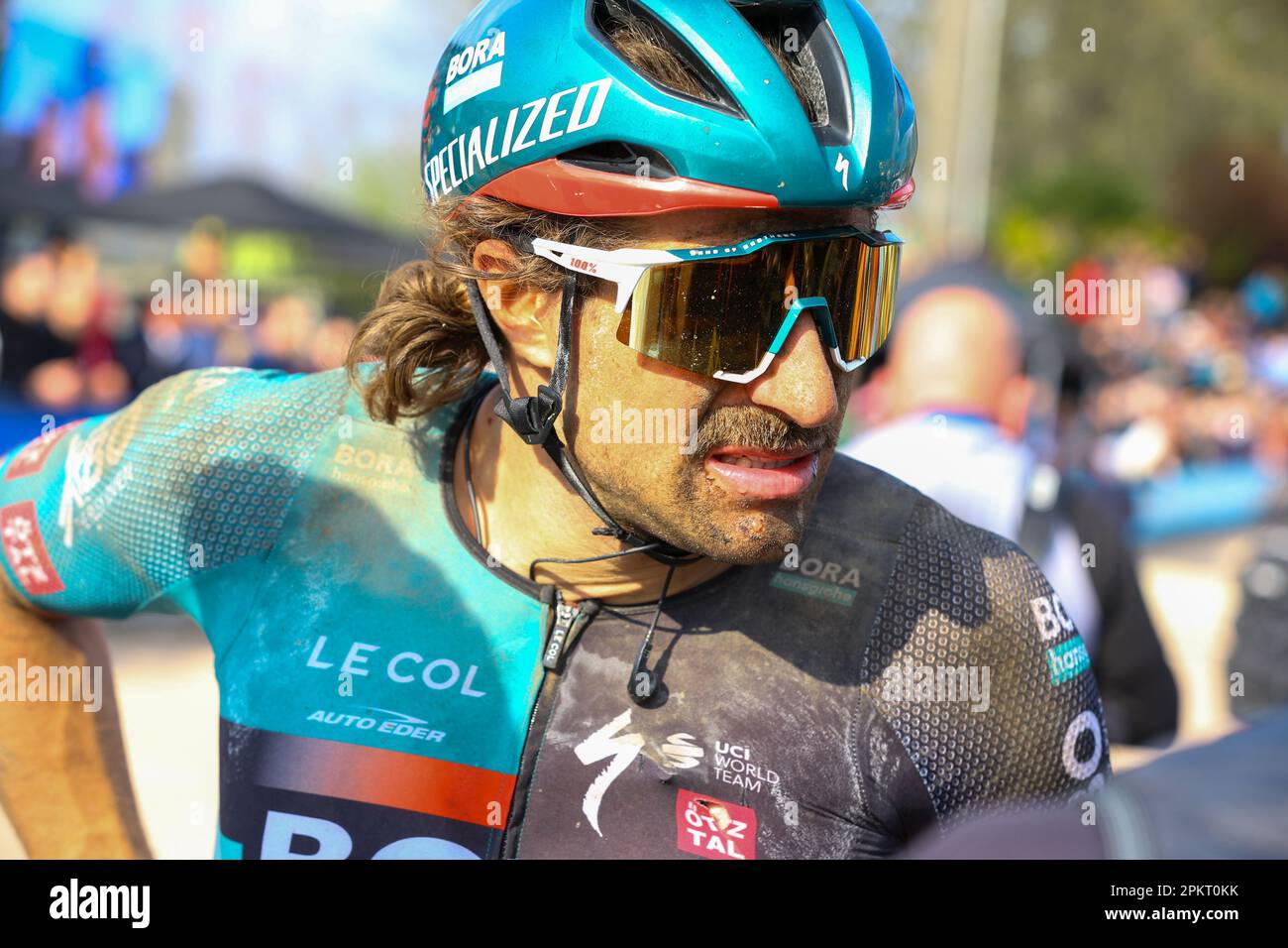 Compeigne, Roubaix, France. 9th avril 2023. Marco HALLER, BORA ...