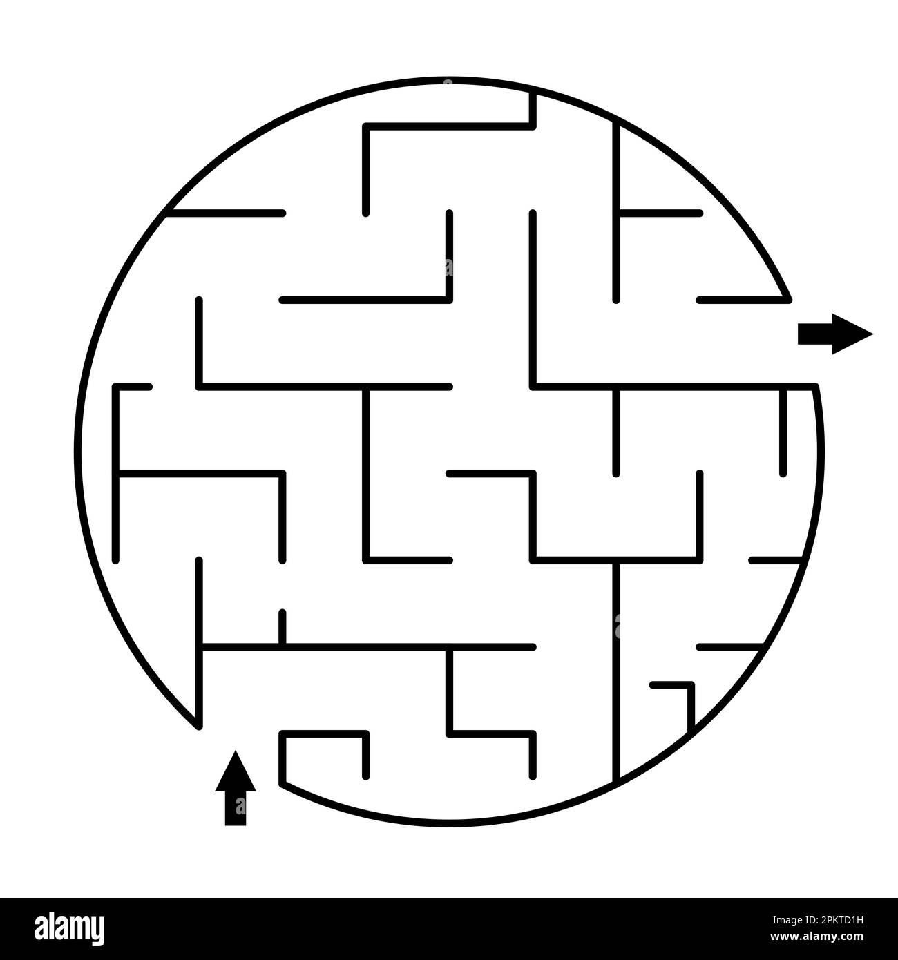 Modèle de labyrinthe vectoriel. Labyrinthe géométrique noir et blanc en ...