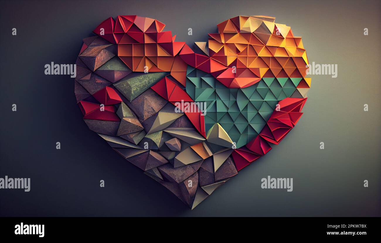 une interprétation moderne et précise de la forme du cœur. Le coeur est ...