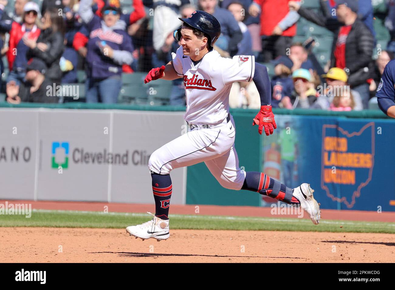 CLEVELAND, OH - APRIL 09: Cleveland Guardians right fielder Will ...
