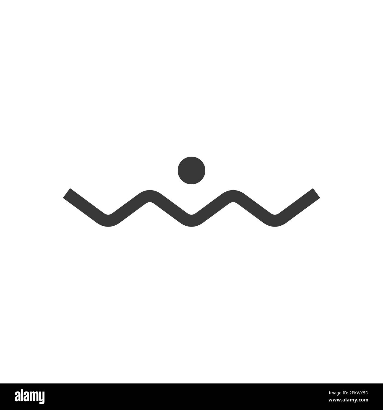 Pictogramme de mer, de soleil et de vague, logo de l'océan, concept ...