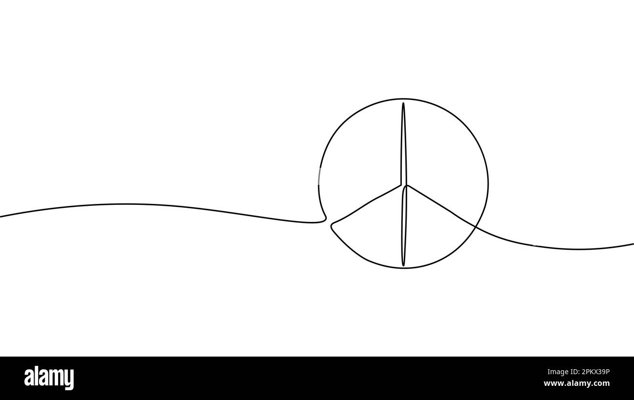 Symbole du pacifisme de la paix. Élément graphique de ligne continue ...