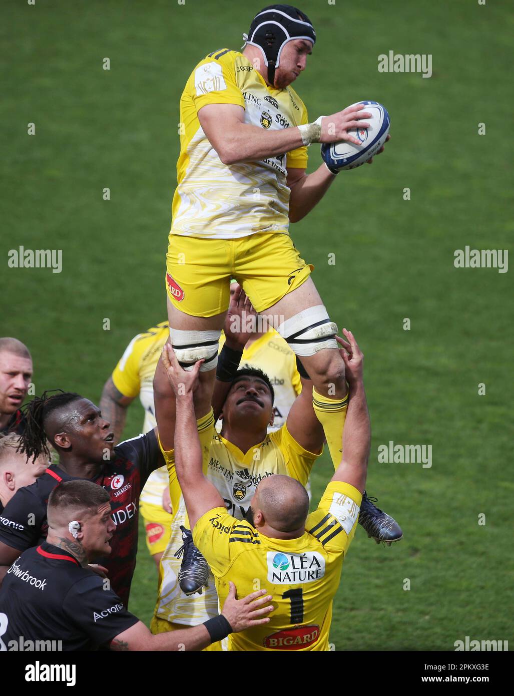 9 avril 2023, Rome, France : Ultan Dillane du Stade Rochelais pendant ...