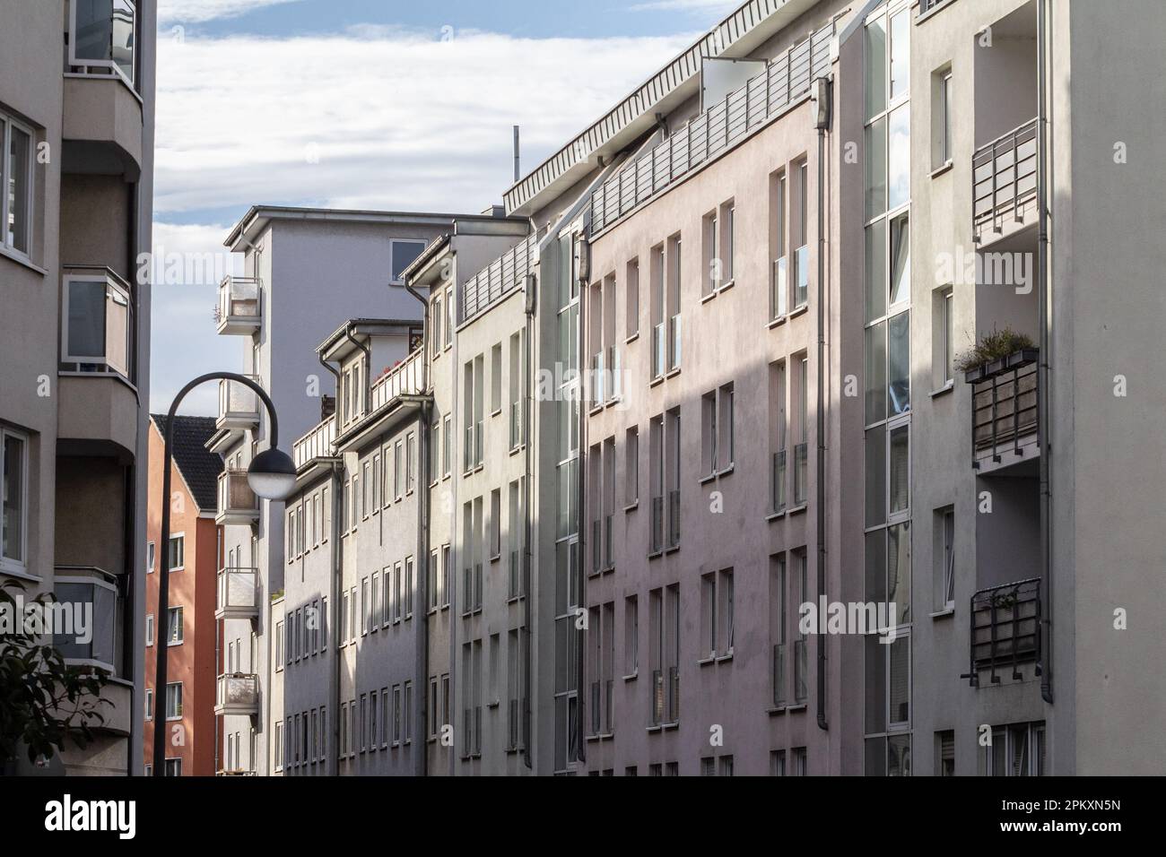 Photo d'une rue résidentielle de Cologne, Allemagne, avec des bâtiments ...
