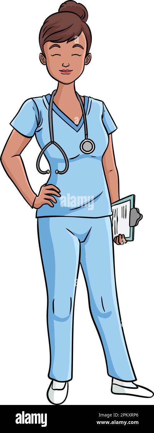 Illustration d'un dessin animé coloré de l'infirmière Cartoon Image ...