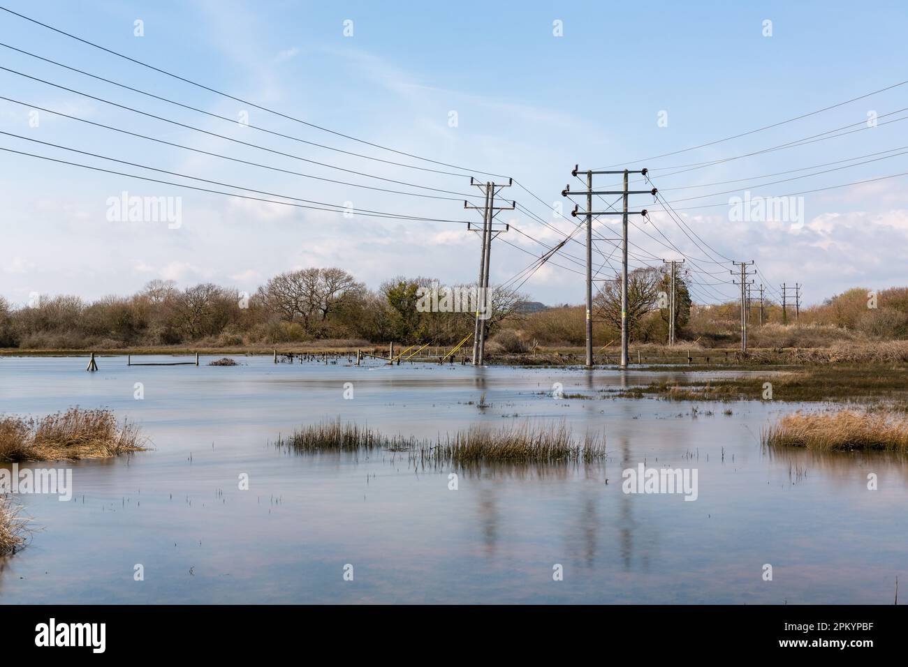 Inondations inondations terres agricoles champs Banque de photographies ...