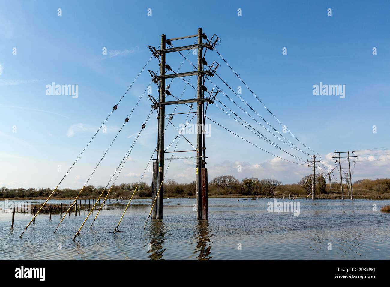 Inondations inondations terres agricoles champs Banque de photographies ...
