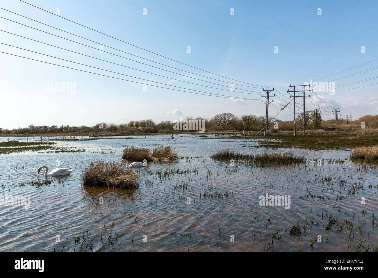 Inondations inondations terres agricoles champs Banque de photographies ...
