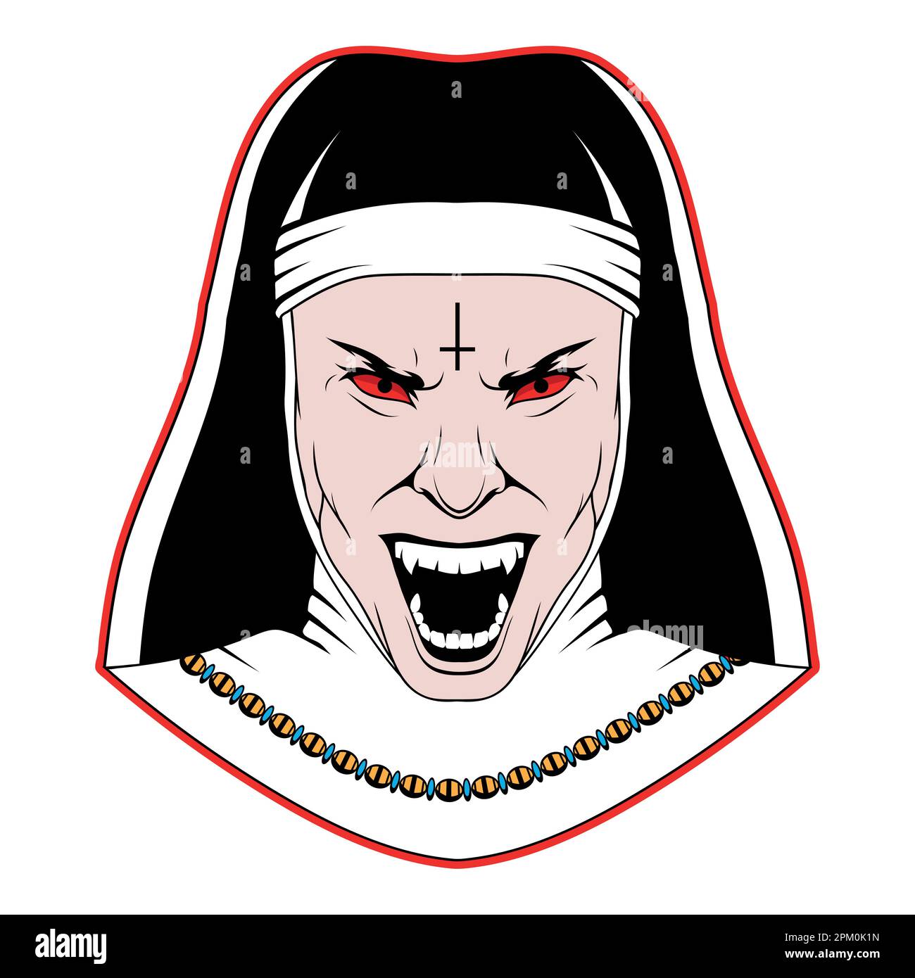 La nonne du mal. Illustration vectorielle du costume d'halloween ...