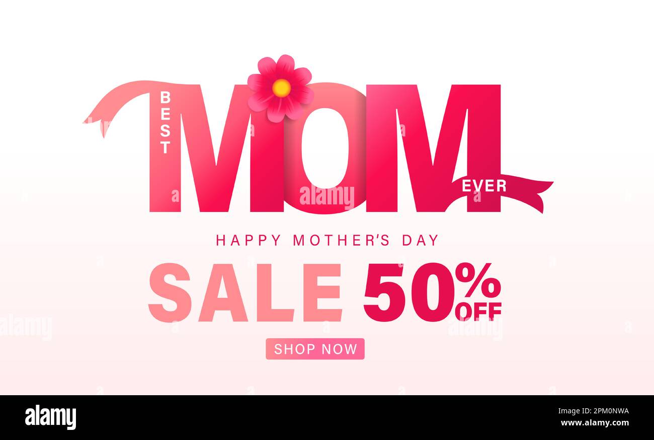 Meilleur maman à ce jour, SOLDE pour la fête des mères heureux de 50 % de réduction. Typographie ...