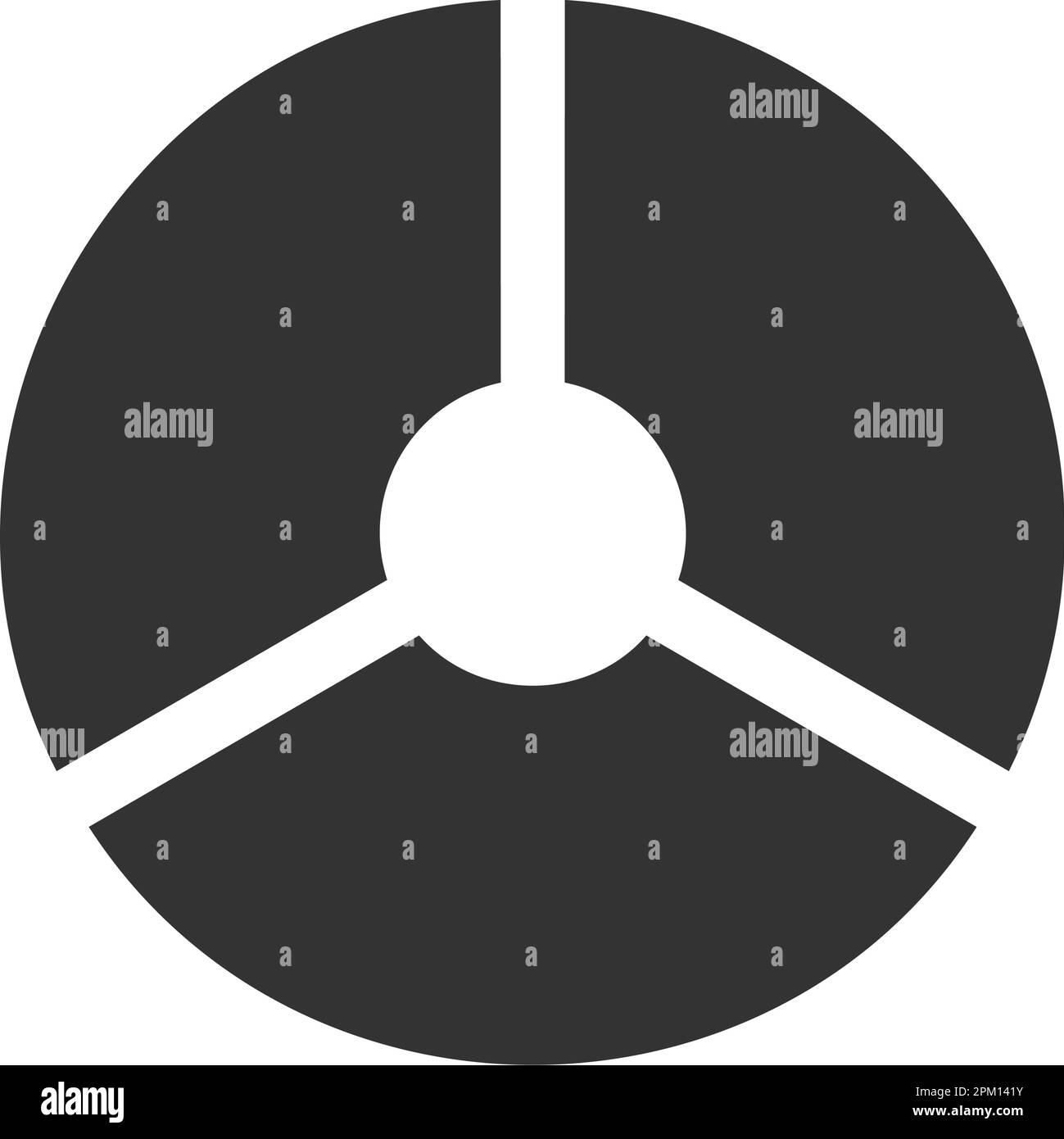 Exemple de graphique à anneaux ou à anneaux. Cercle divisé en 3 parties ...