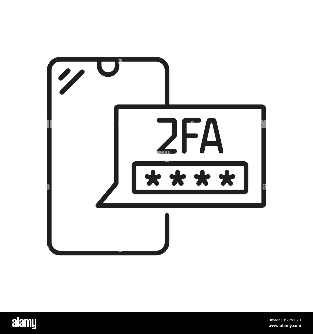 2FA vérification, icône d'authentification à deux facteurs du mot de passe d'accès sécurisé ...