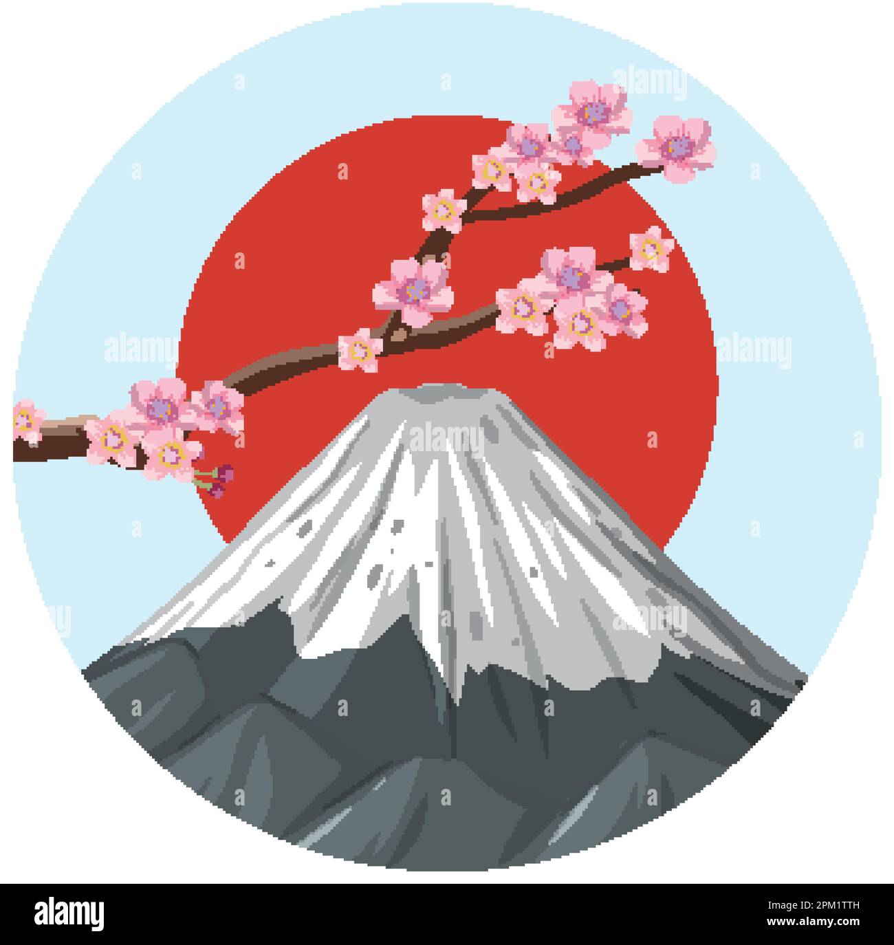 Illustration graphique Fujisan emblématique symbole du Japon Vector ...