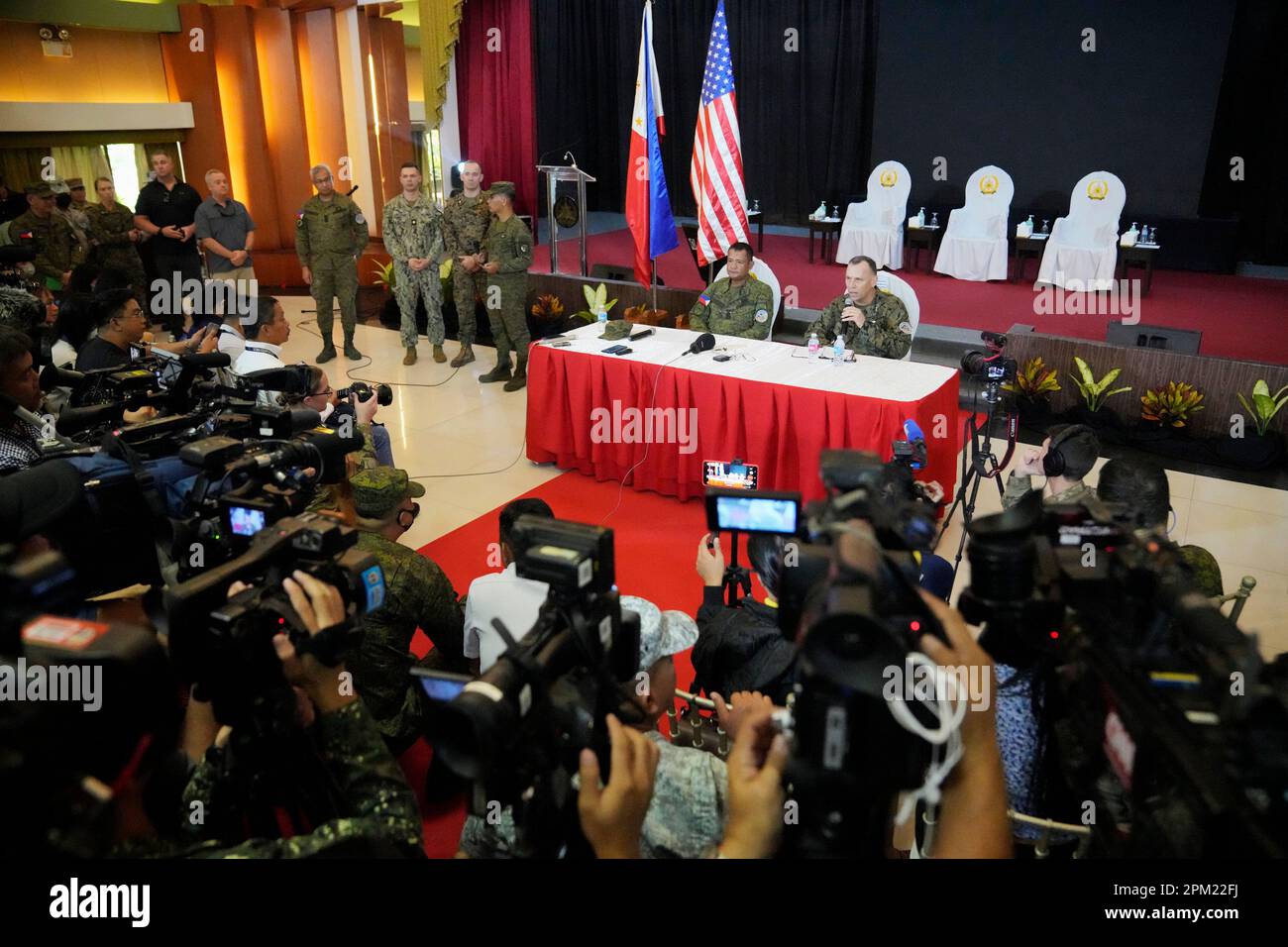 U.S. Marine Corps Major General Eric Austin, right, U.S. Exercise ...
