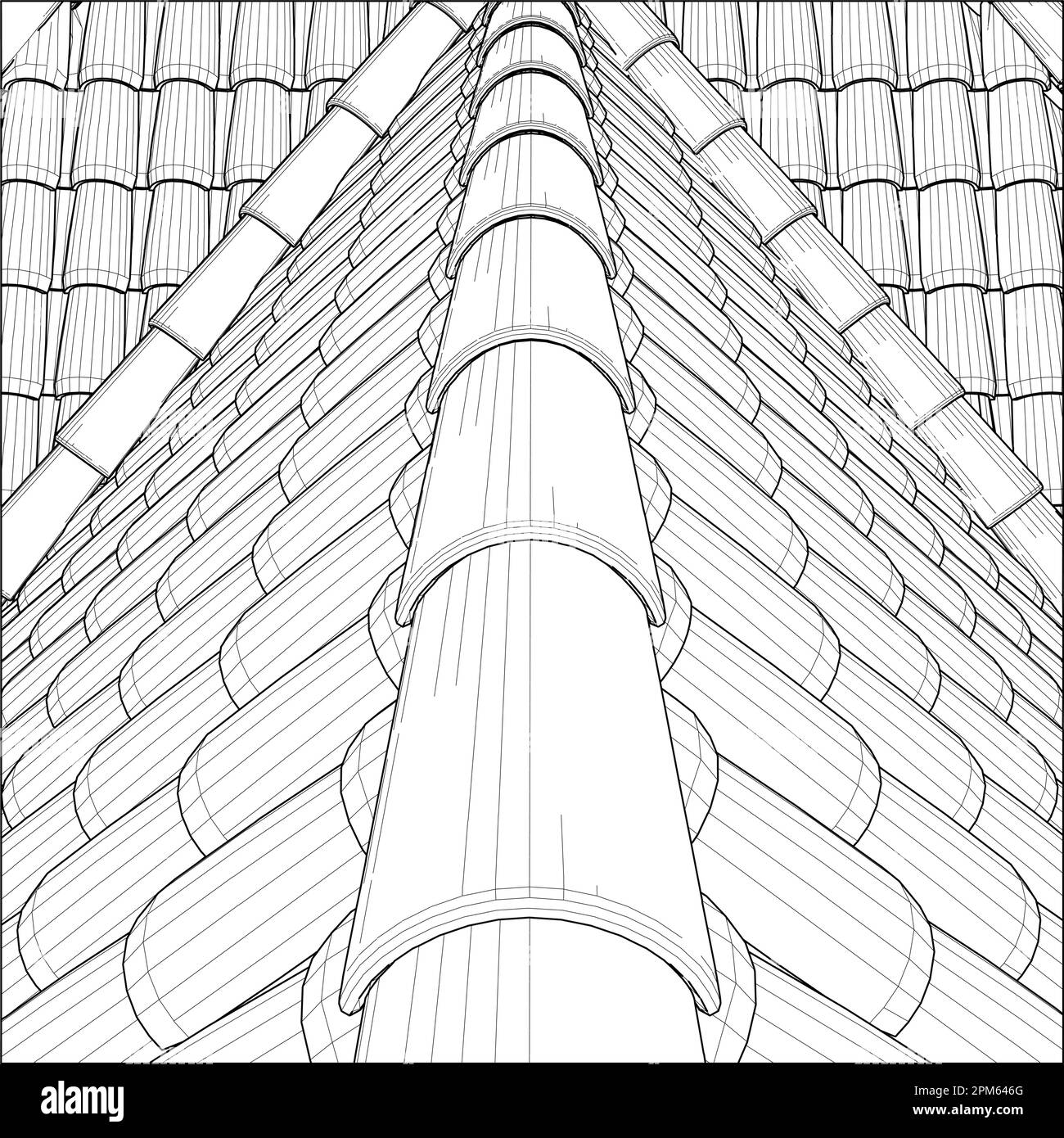 Vue de dessus sur un toit avec des tuiles Banque d'images vectorielles ...