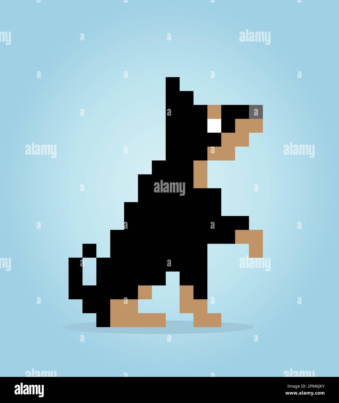 chien pixel 8 bits. Animal pour les ressources de jeu et le motif de ...