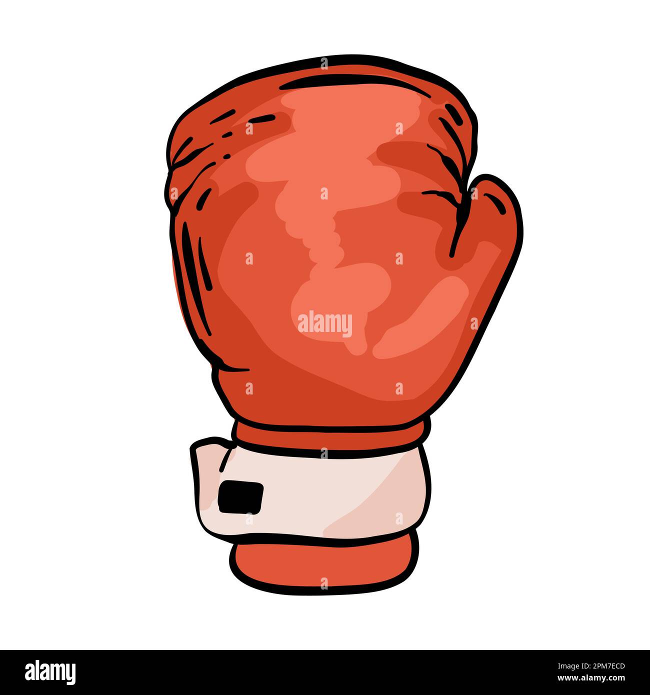 Icône de gant de boxe, dessin animé, rouge, à l'avant et à l'arrière ...
