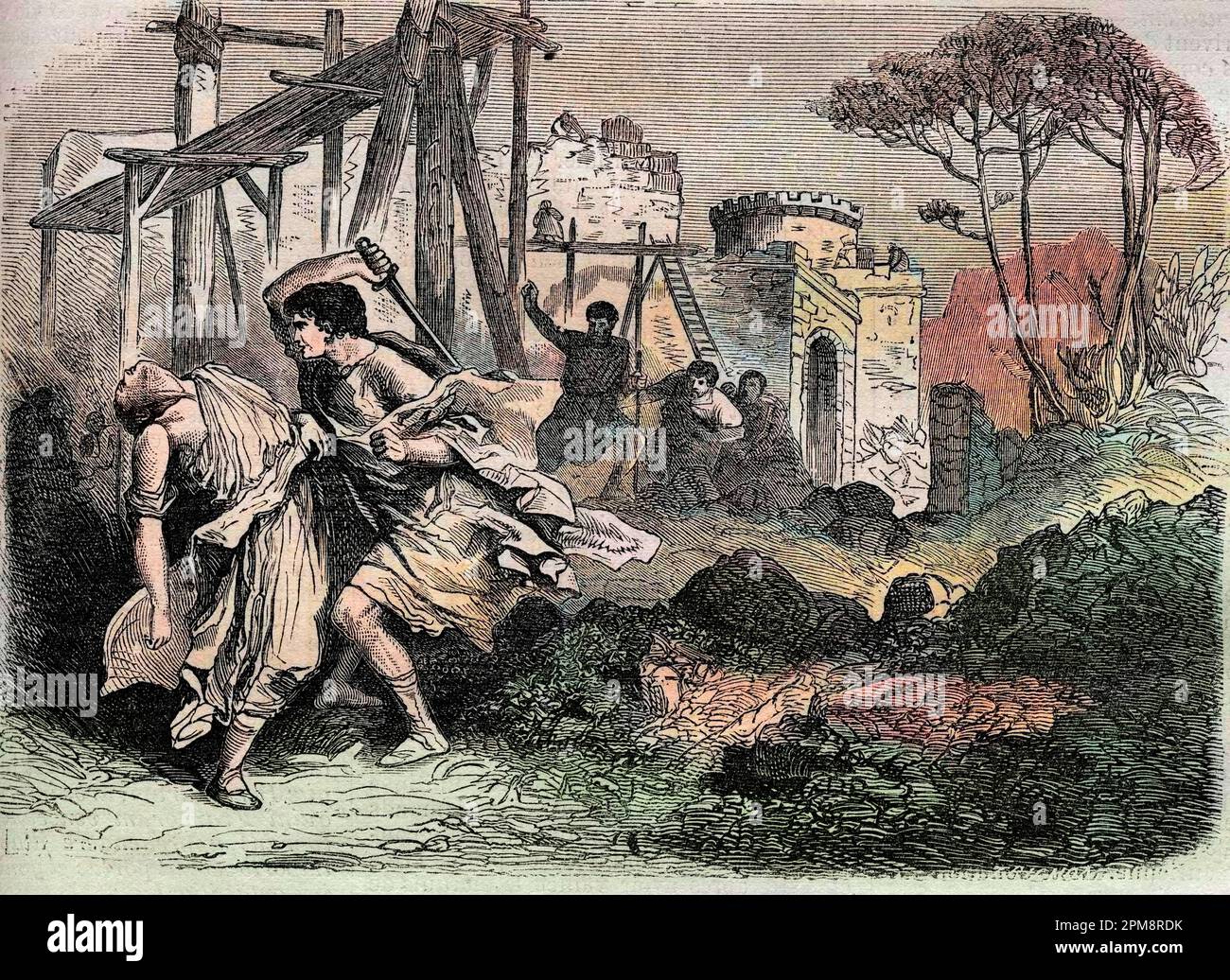 Mort de Remus par Romulus - Romulus tue son frère jumeau Remus - Rome ...