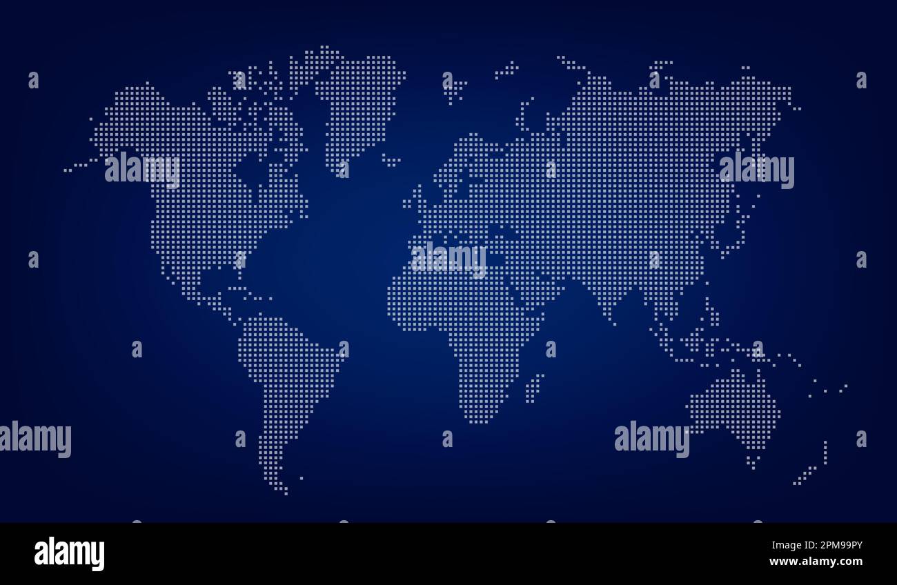 Carte du monde avec point carré. Аbstract carte du monde en pointillés ...