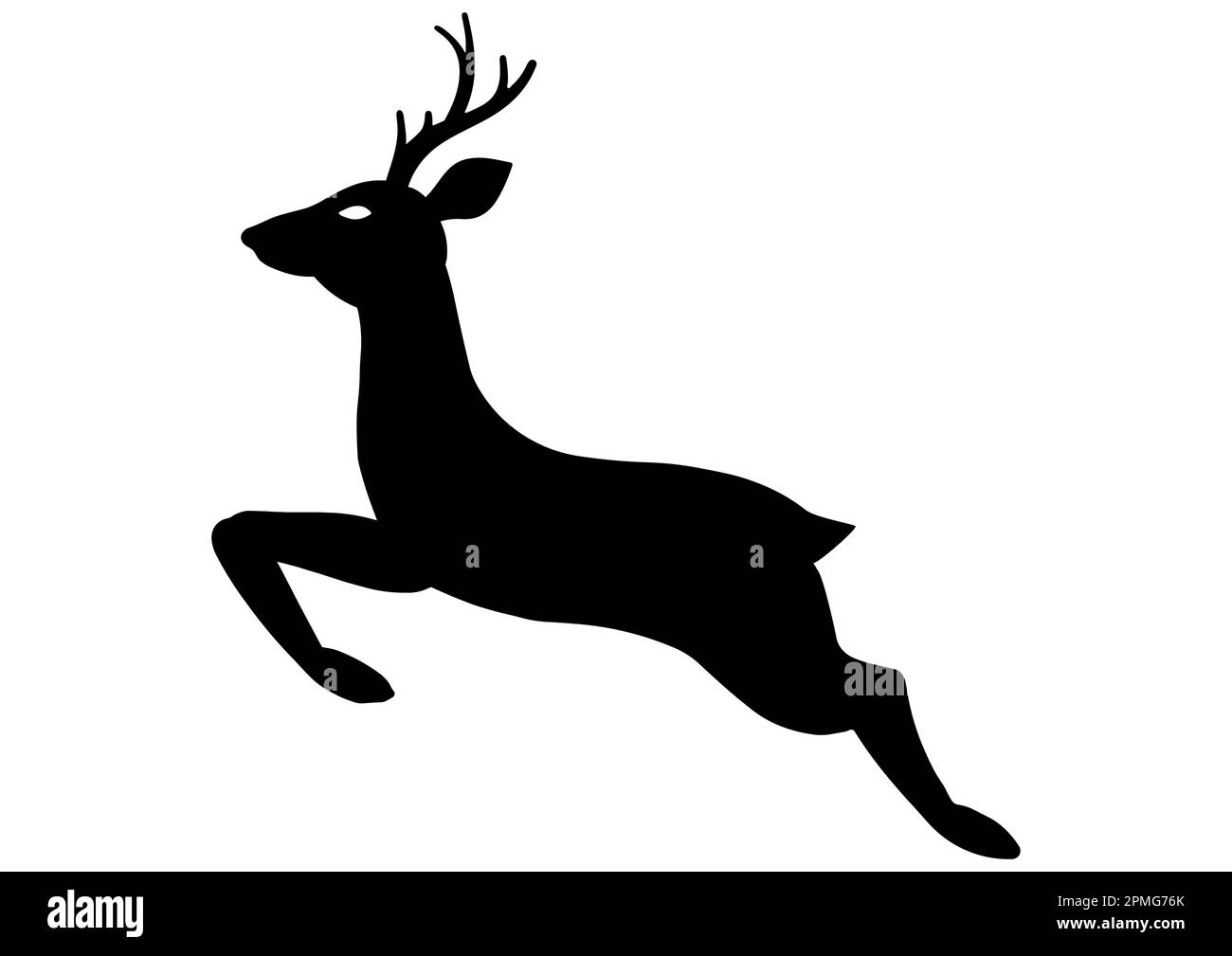 Black silhouette running deer vector Banque de photographies et d ...