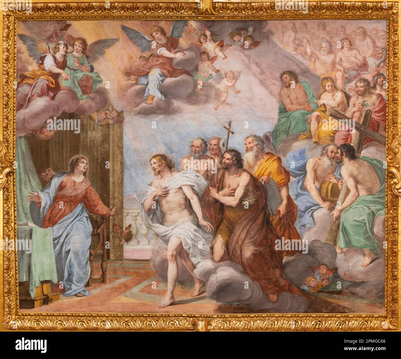 GENOVA, ITALIE - 6 MARS 2023 : la fresque Jésus apparut à Marie après ...