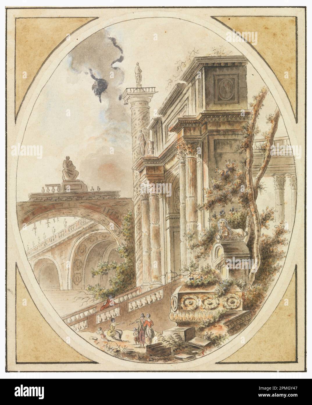 Aquarelle et gouache et stylo et noir Banque d'images détourées - Alamy