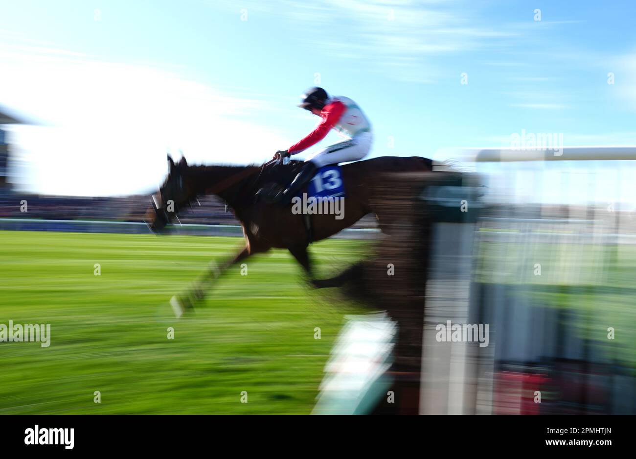Douglas parlant criblé par le jockey Stephen Mulqueen dans The Close ...