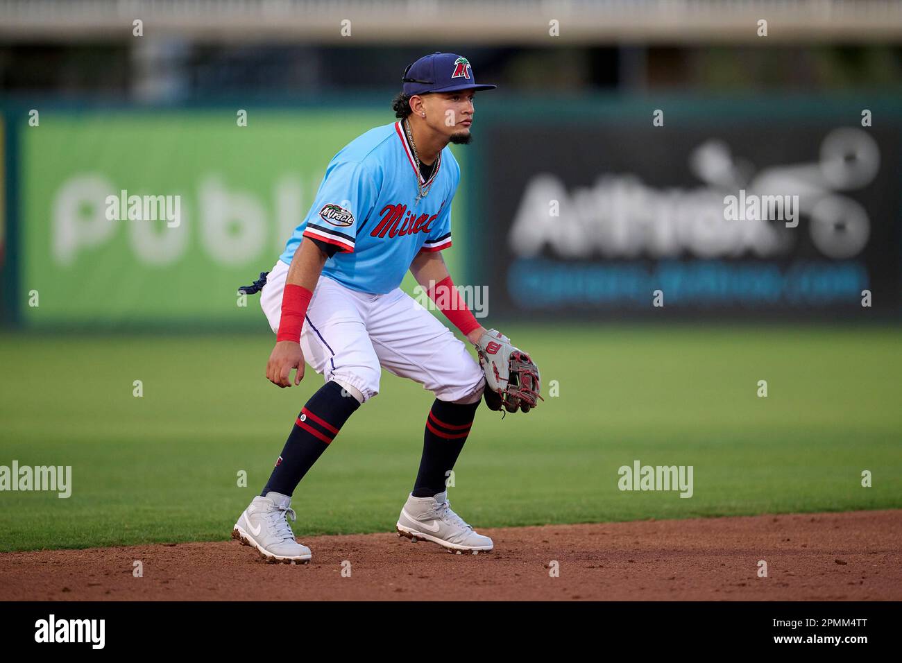 Fort Myers Miracle shortstop Danny De Andrade (8) during a MiLB Florida ...