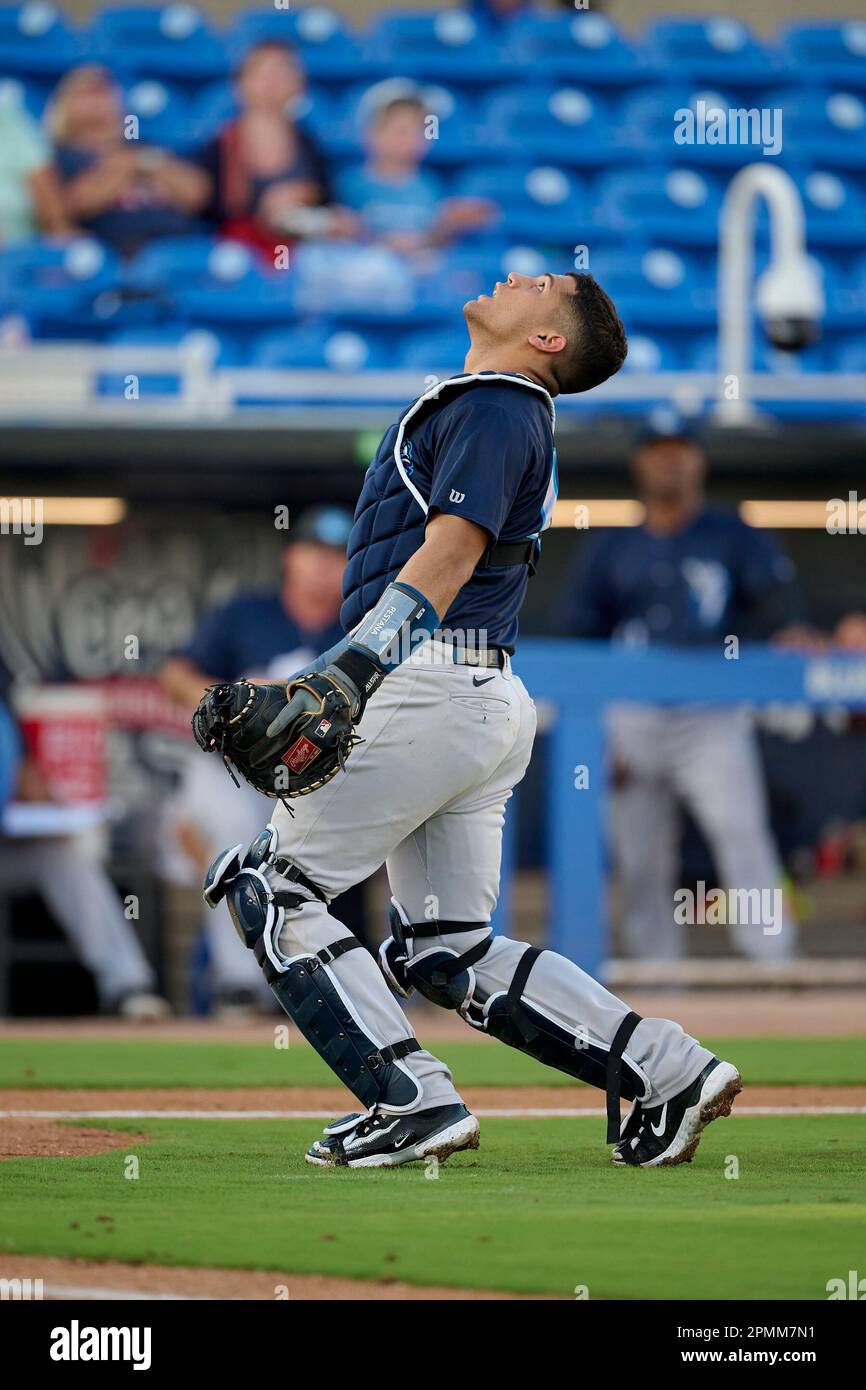 Tampa Tarpons catcher Agustin Ramirez (10) catches a popup during an ...