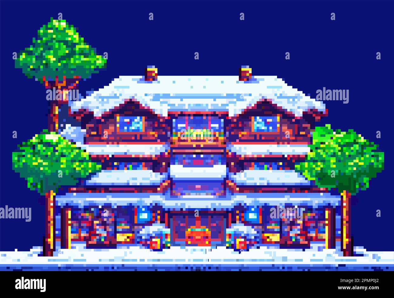 Maison de vacances maison chalet eau Banque d'images vectorielles - Alamy