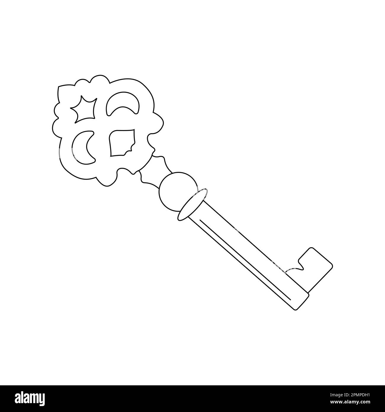 Une jolie clé de dessin animé vintage pour un coffre au Trésor ou une ...