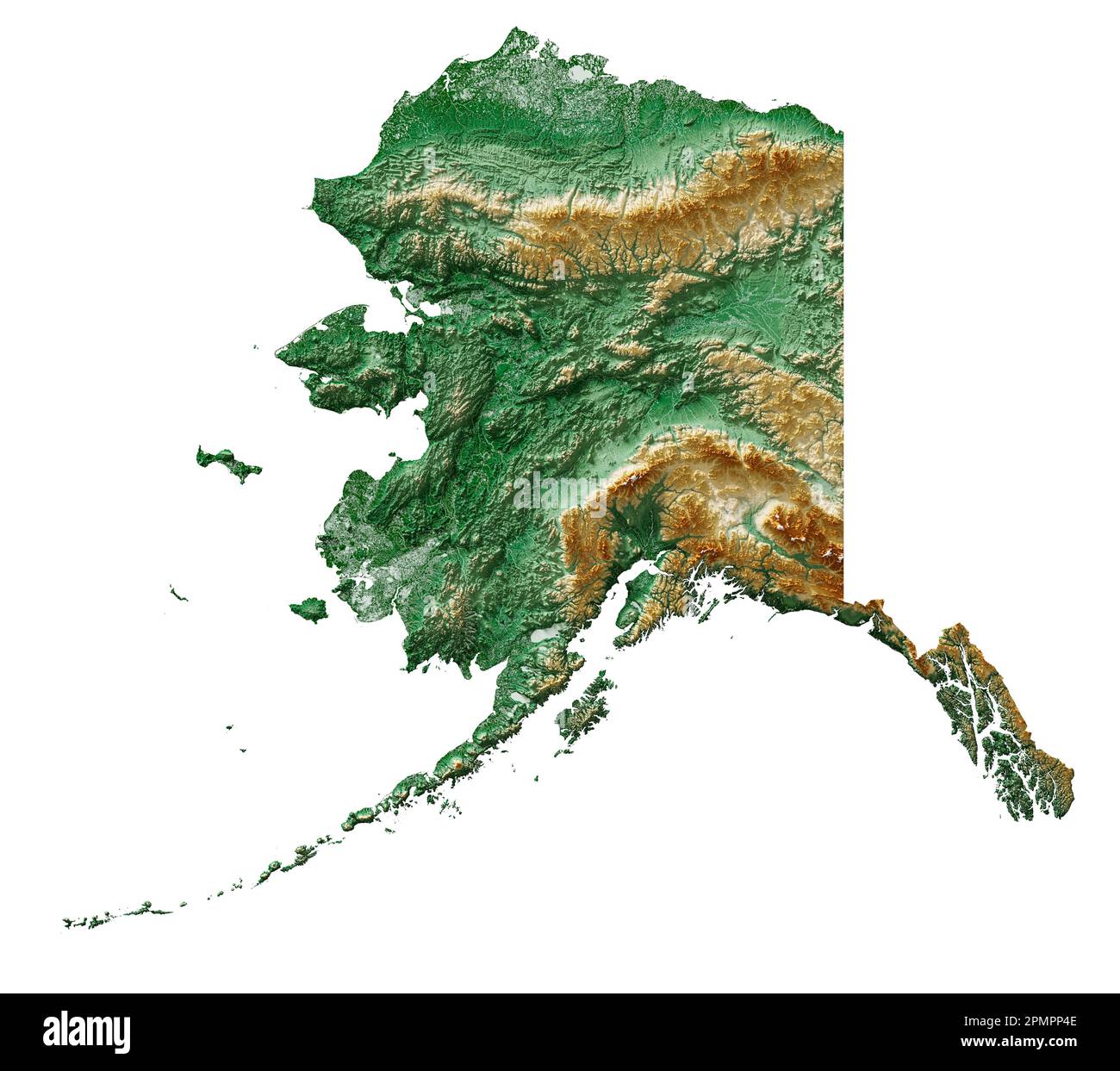 Alaska state satellite map Banque d'images détourées - Alamy
