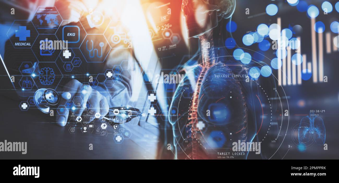 Soins de santé et médical robot main ai l'intelligence artificielle ...