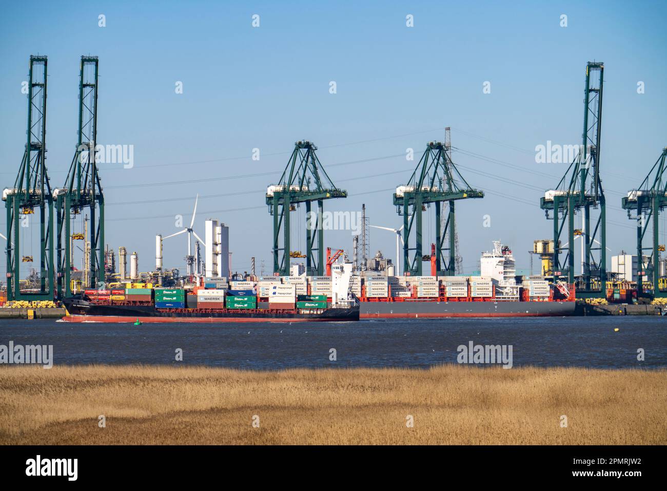 Le port d'Anvers, sur l'Escaut, est considéré comme le deuxième plus grand port maritime d ...