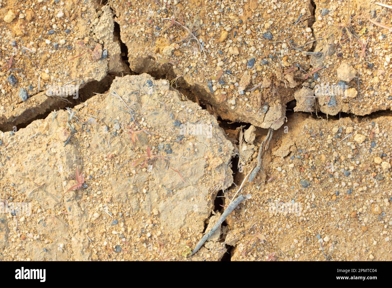 Image infrarouge de la fissure du sol à la surface de la terre due à la ...