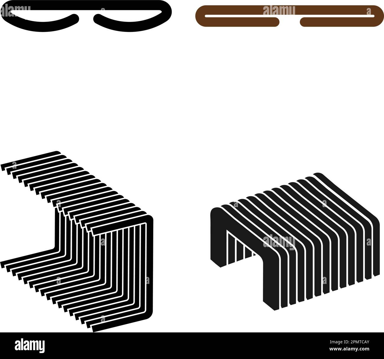 Icône d'agrafe, agrafeuse métallique agrafe modèle de symbole d ...