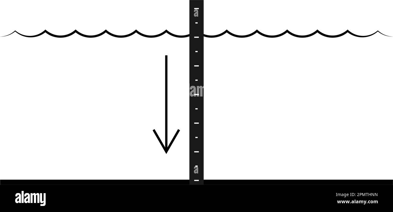 Icône profondeur de l'eau, mesurer la profondeur de l'illustration ...