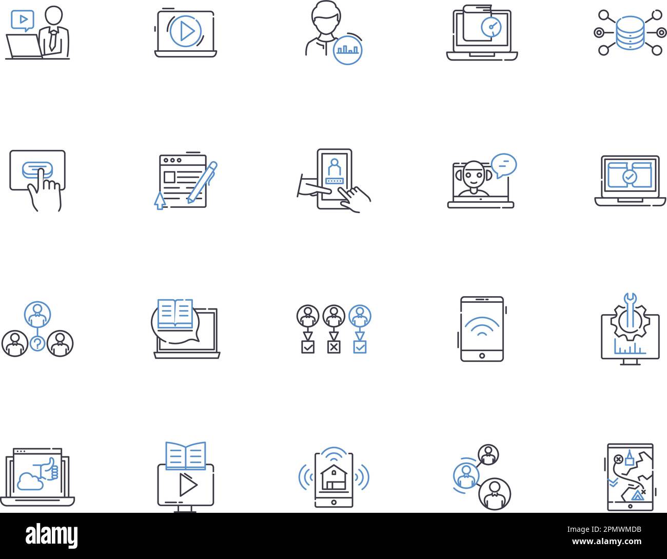 Collection d'icônes de présentation de l'expérience client numérique ...