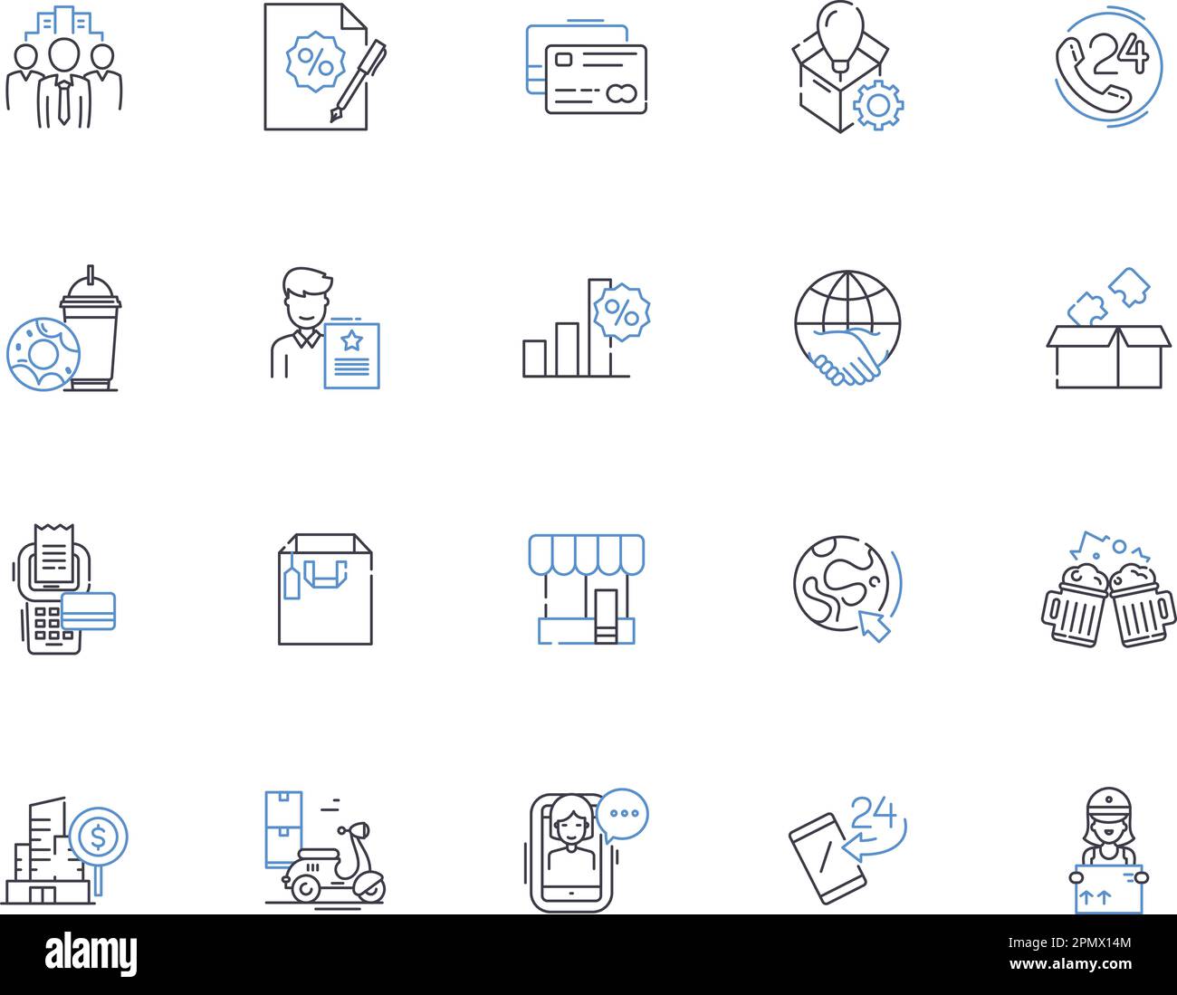 Collection d'icônes de présentation du marché. marché, commerce ...
