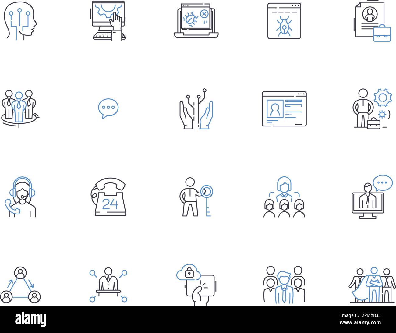 Collection d'icônes de contour Admin. Administrateur, administration ...