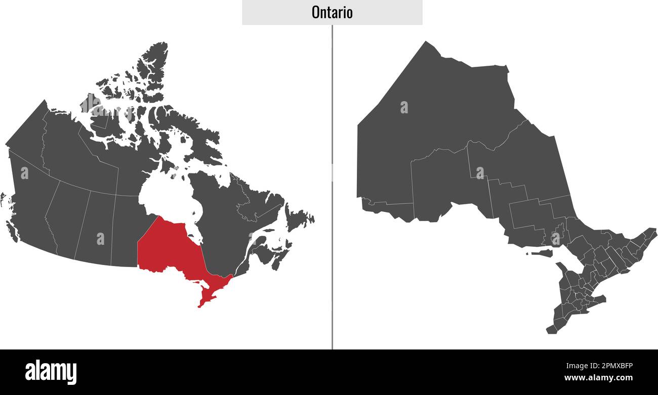 Ontario province map Banque d'images vectorielles - Alamy