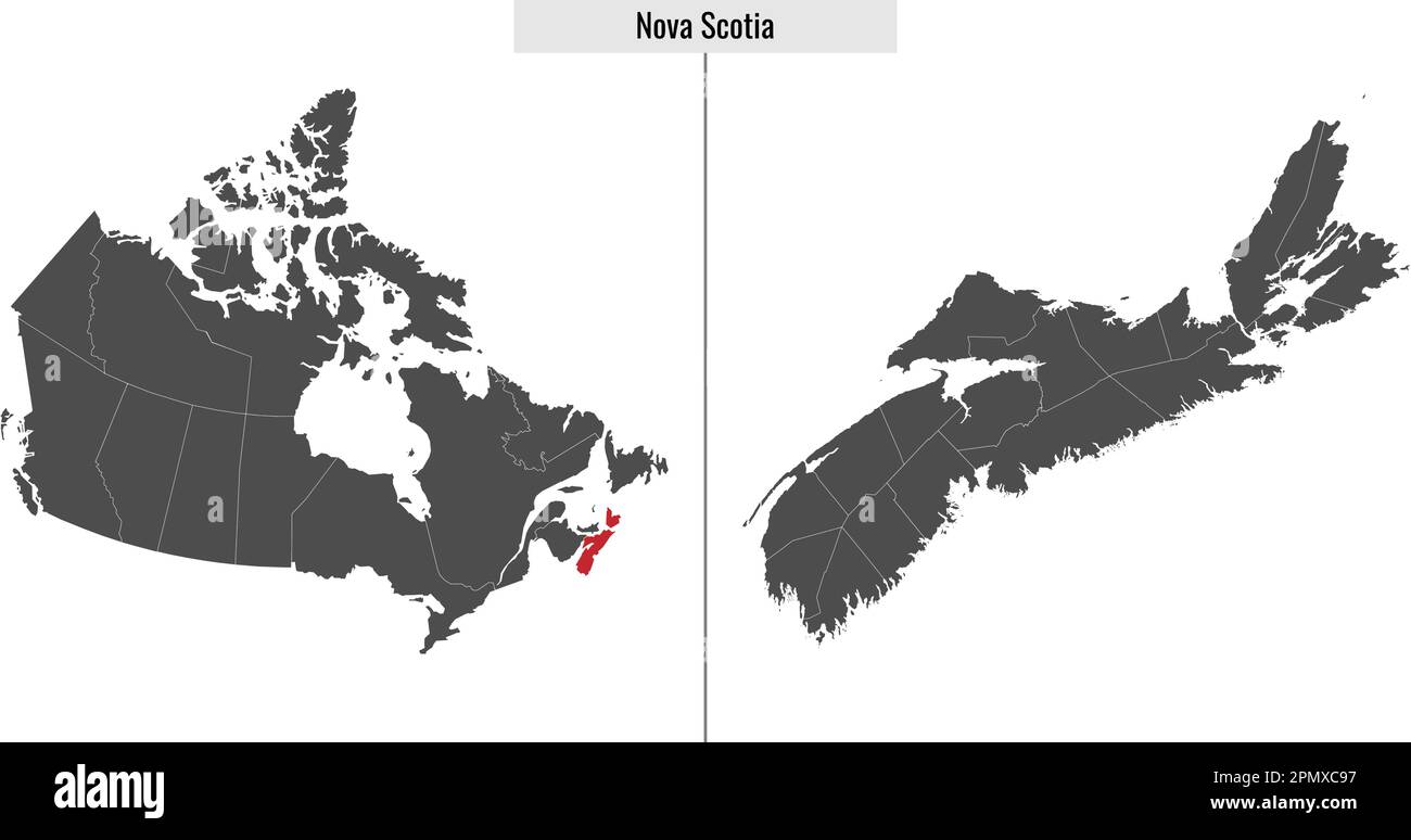 Carte de la province du Canada de la Nouvelle-Écosse et emplacement sur ...