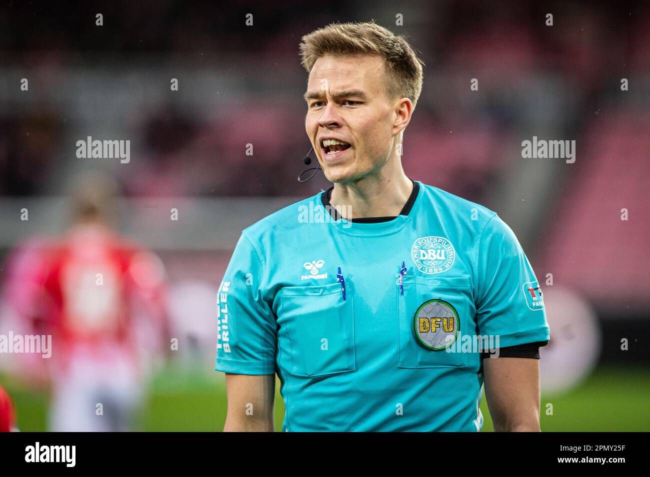 Herning, Danemark. 14th, avril 2023. L'arbitre Jacob Karlsen a été vu ...