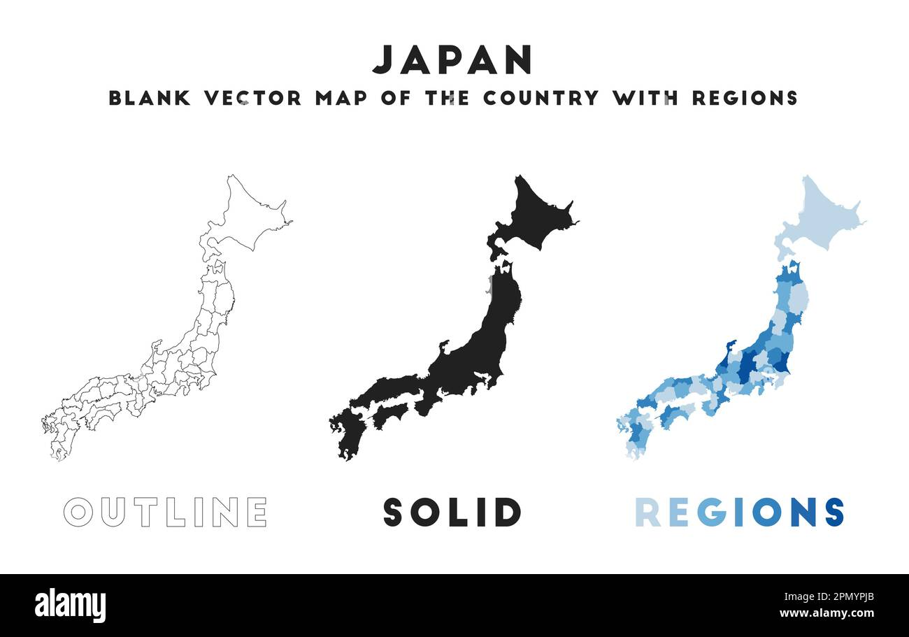 Carte du Japon. Frontières du Japon pour votre infographie. Forme ...