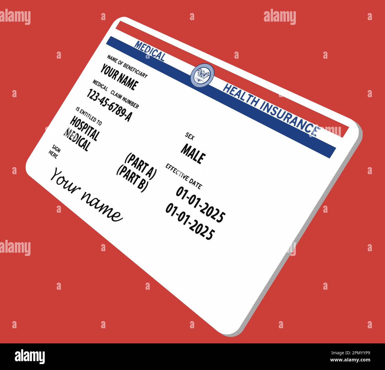 Health insurance card usa Banque d'images vectorielles - Alamy