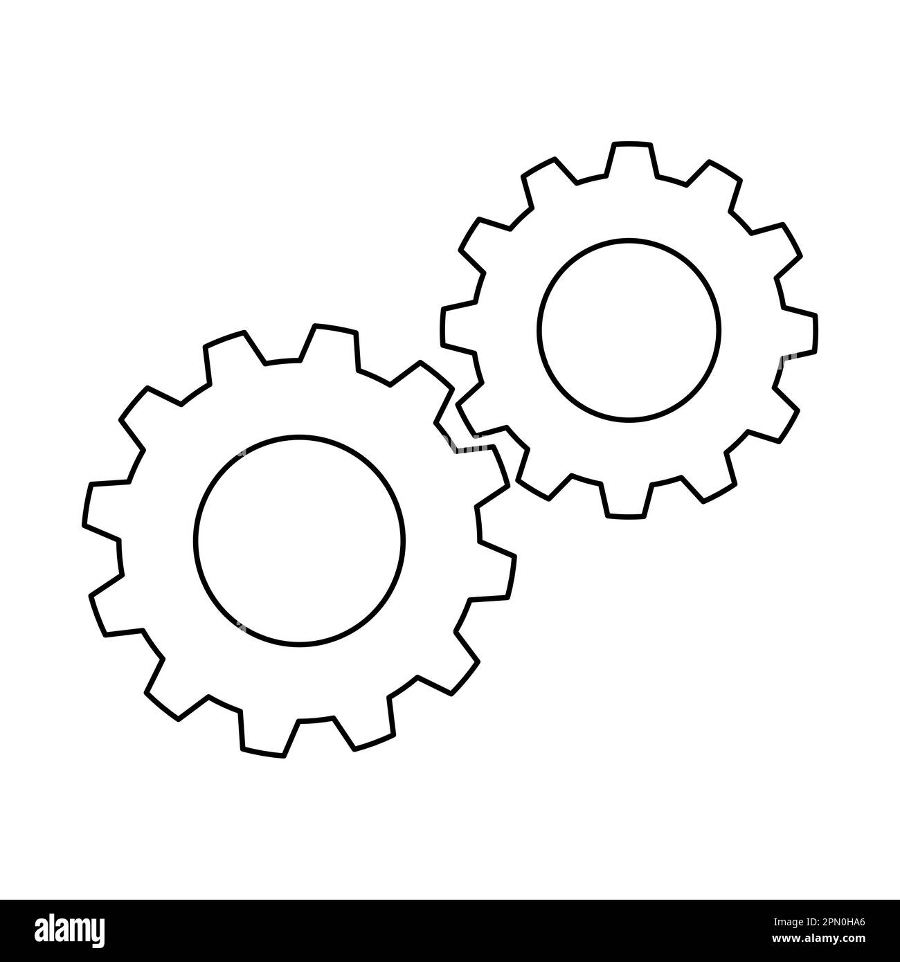 COGS ou Gears Icon, style doodle dessin vectoriel plat pour enfants ...