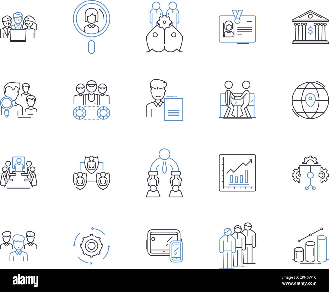 Collection Corporate meetup Outline Icons. Conférence, réunions, Forum ...