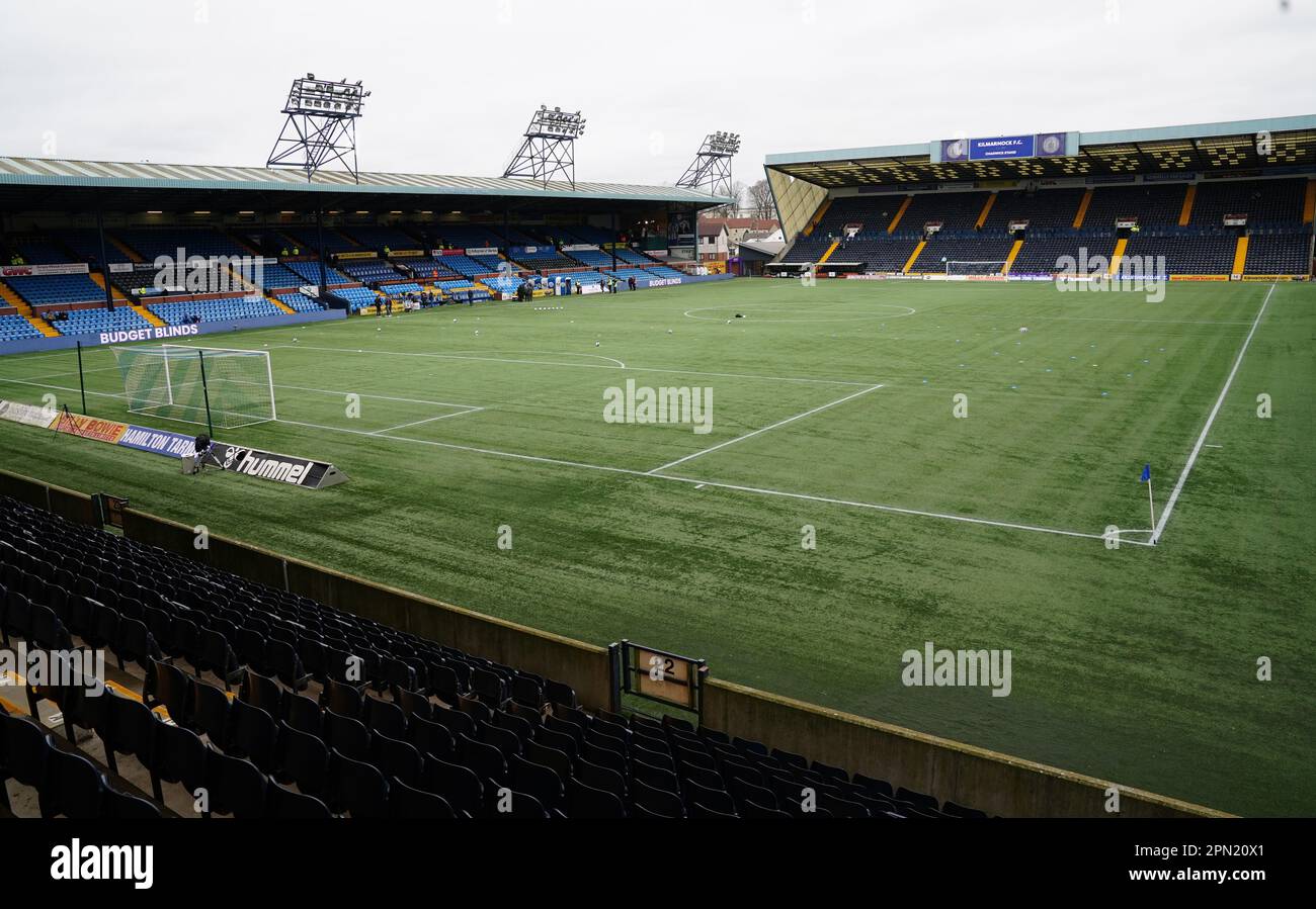 Vue générale sur le parc de rugby BBSP Stadium, Kilmarnock. Date de la ...