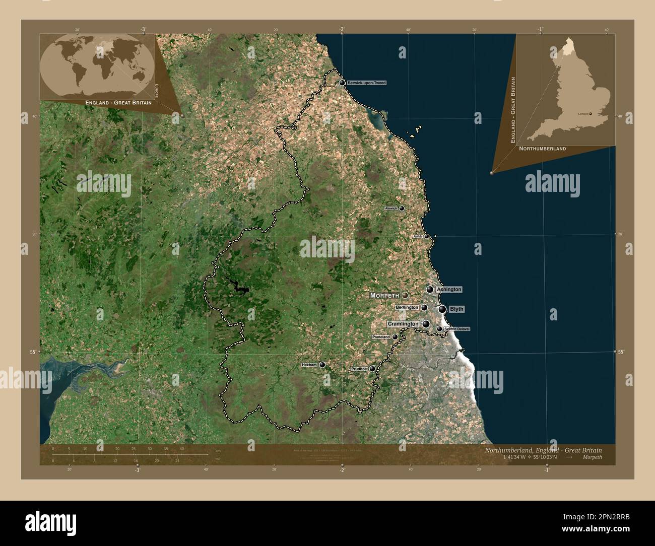 Northumberland, comté administratif d'Angleterre - Grande-Bretagne ...